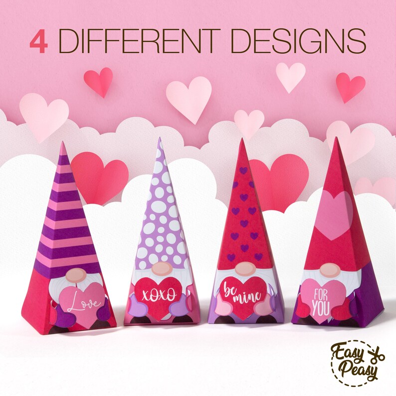 DIY Printable Valentine's Day Gnome Candy Box - Chocolate Gift Box for ...