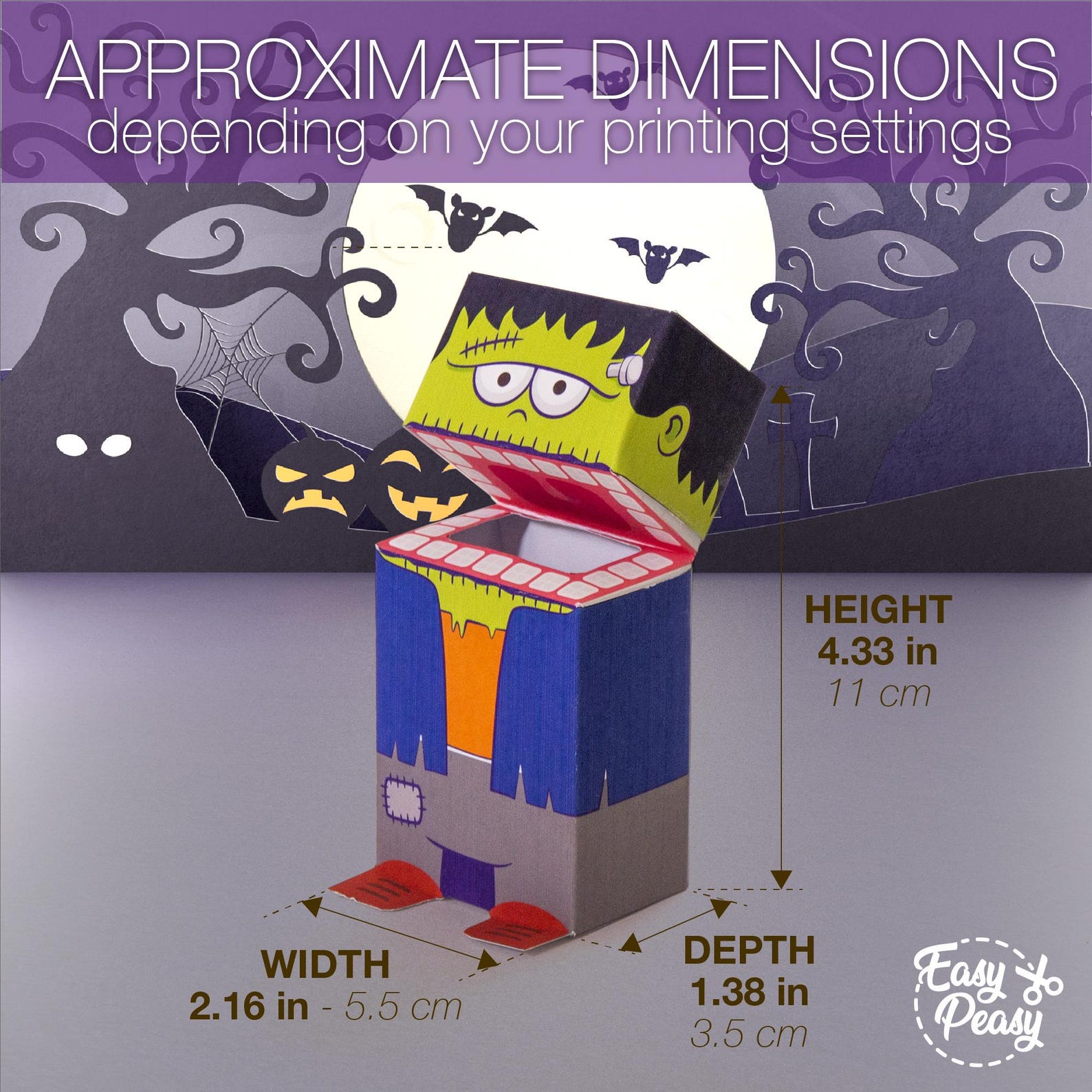 DIY Halloween Printable Scary Monster Candy Box - Halloween Snack Box ...