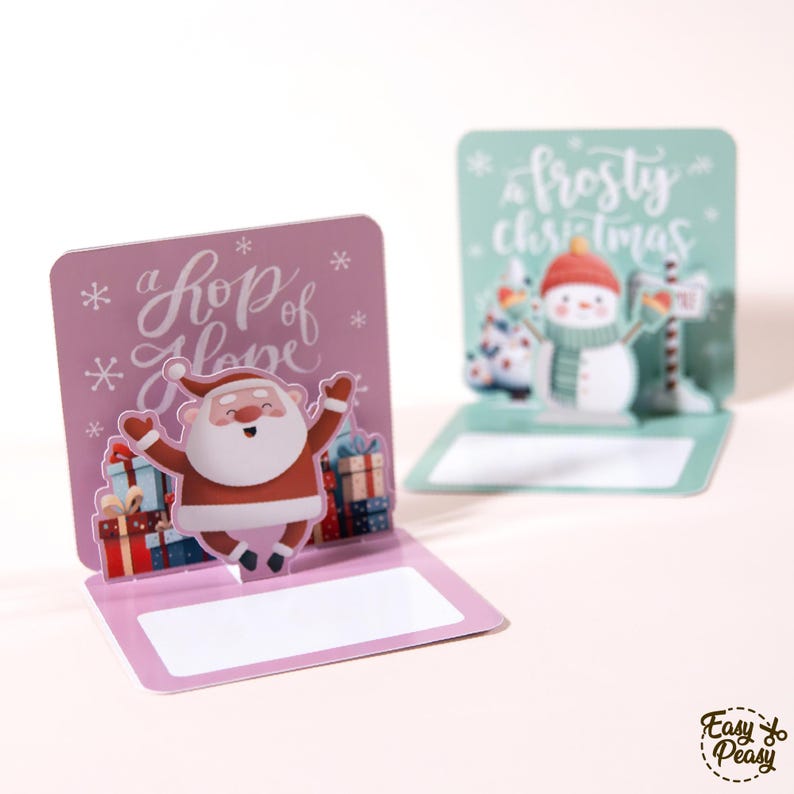 DIY Christmas Pop-up Cards Template | 3D Printable Holiday Card Set ...