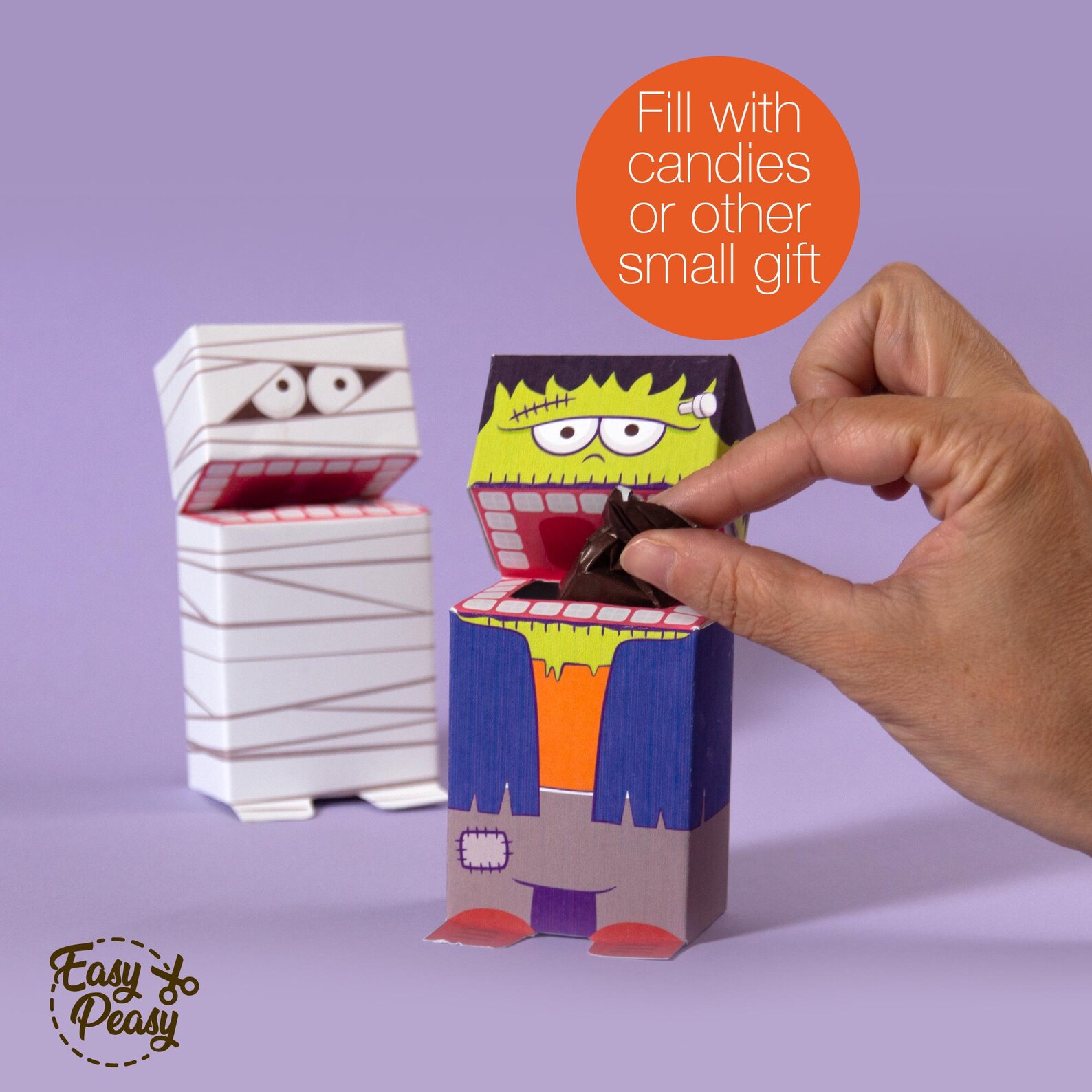 DIY Halloween Printable Scary Monster Candy Box - Halloween Snack Box ...