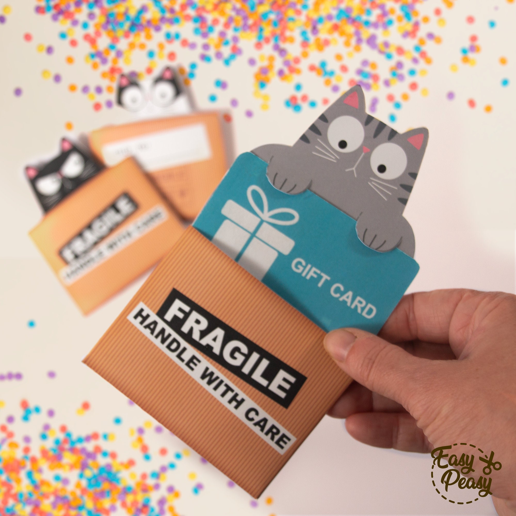 DIY Printable Cute Kitten in a Box Gift Card Holder - Cat Gift Card ...