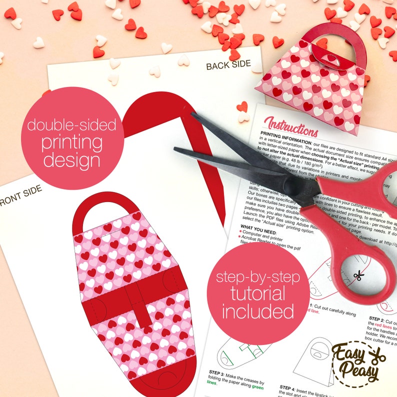 DIY Valentine's Day Printable Lip Balm Purse Gift Bag Mother's Day ...
