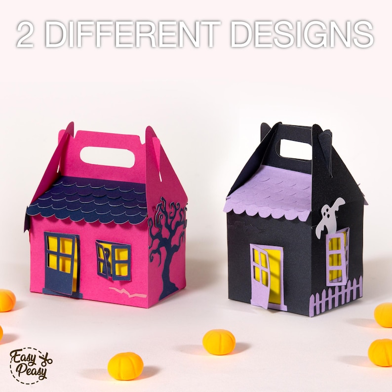 3D Haunted House Treat Box SVG Halloween Favor Box for Trick or Treat ...