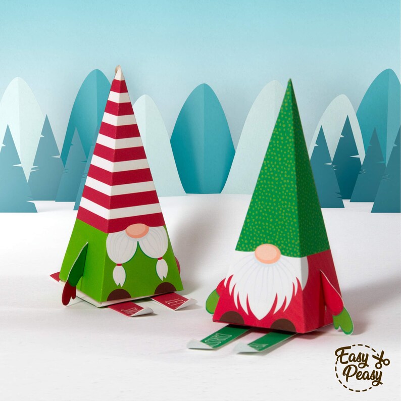 DIY Gnome Printable Christmas Boxes - Chocolate Gift Boxes - Candy Gift ...