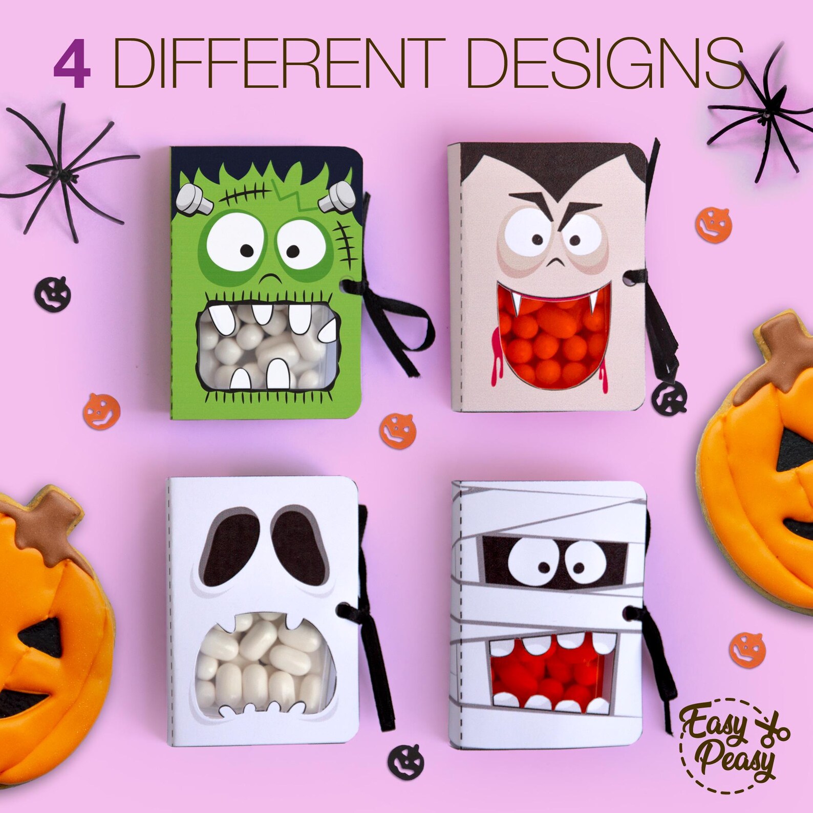 DIY Halloween Printable Scary Monster Tic Tac Holder - Snack Box Gift ...
