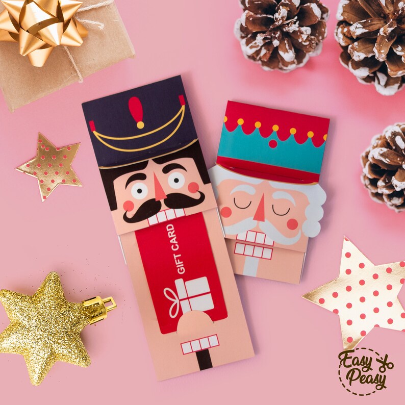 DIY Printable Christmas Nutcracker Gift Card Holder - Set of 4 Gift ...