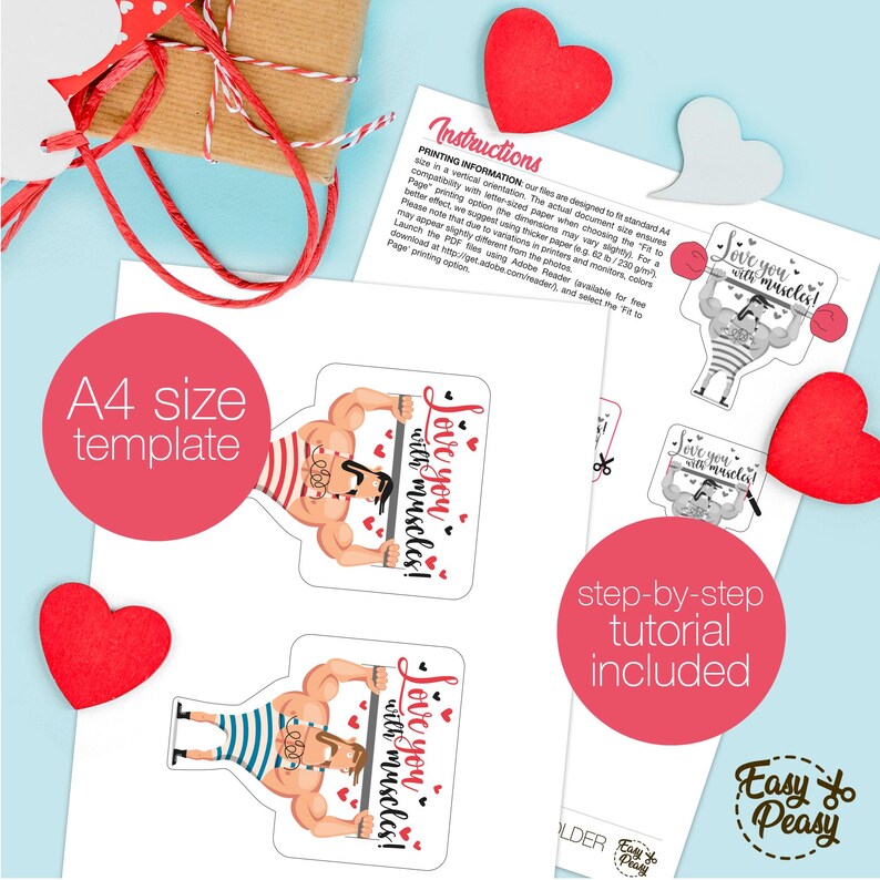 DIY Valentine Lollipop Holder Card Printable Valentines Day Cards for ...