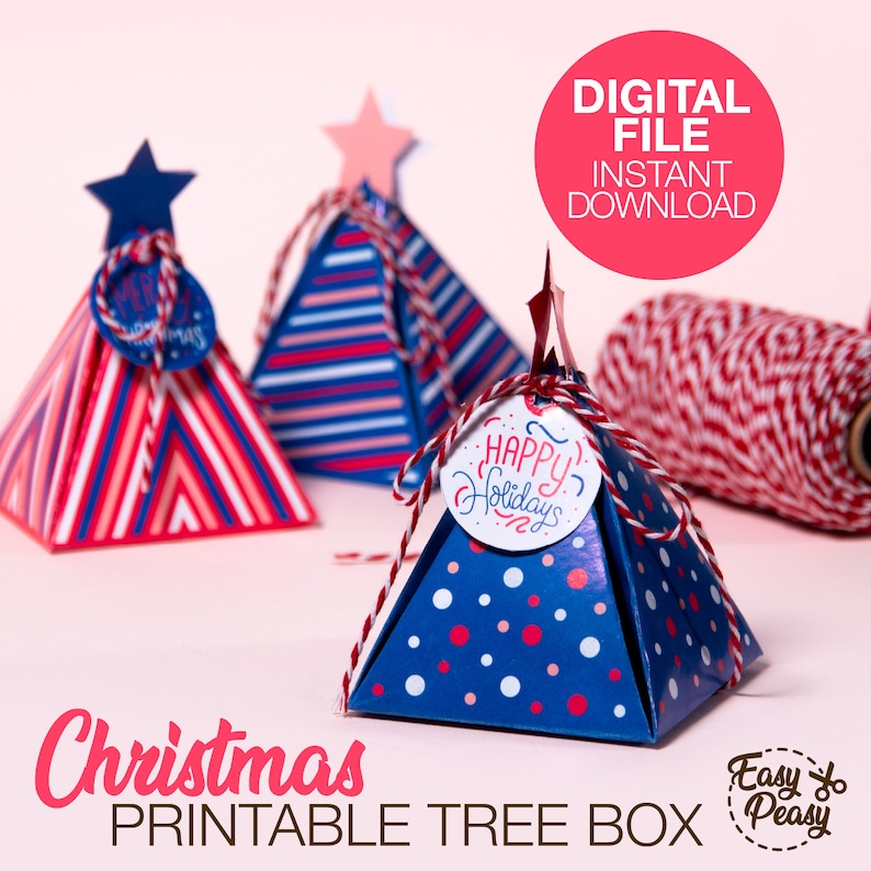 DIY Printable Christmas Tree Candy Gift Boxes - Templates for Christmas ...