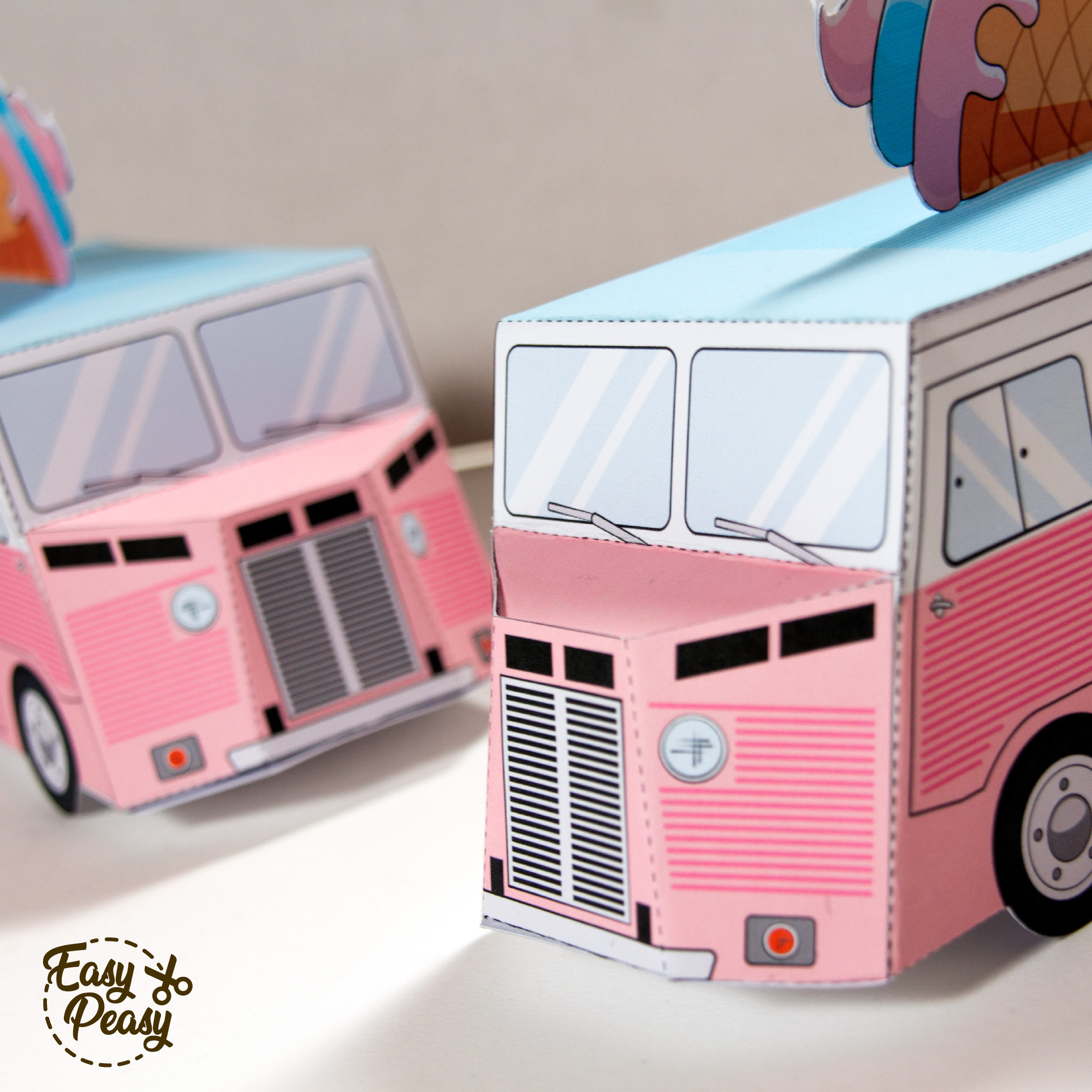 DIY Printable Ice-cream Truck Gift Box for Birthday Candy Favor Box ...