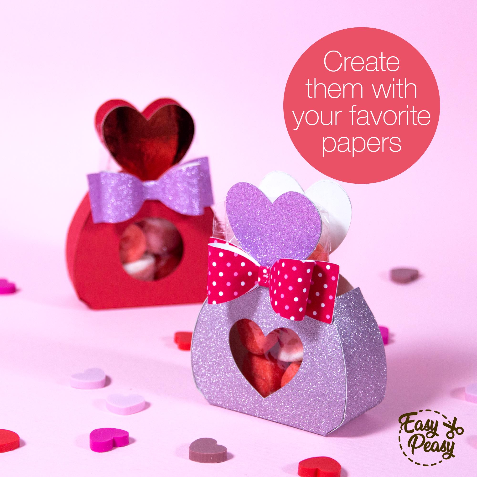 DIY Valentines Day Template for Girl Purse Gift Box for Her Paper Box ...