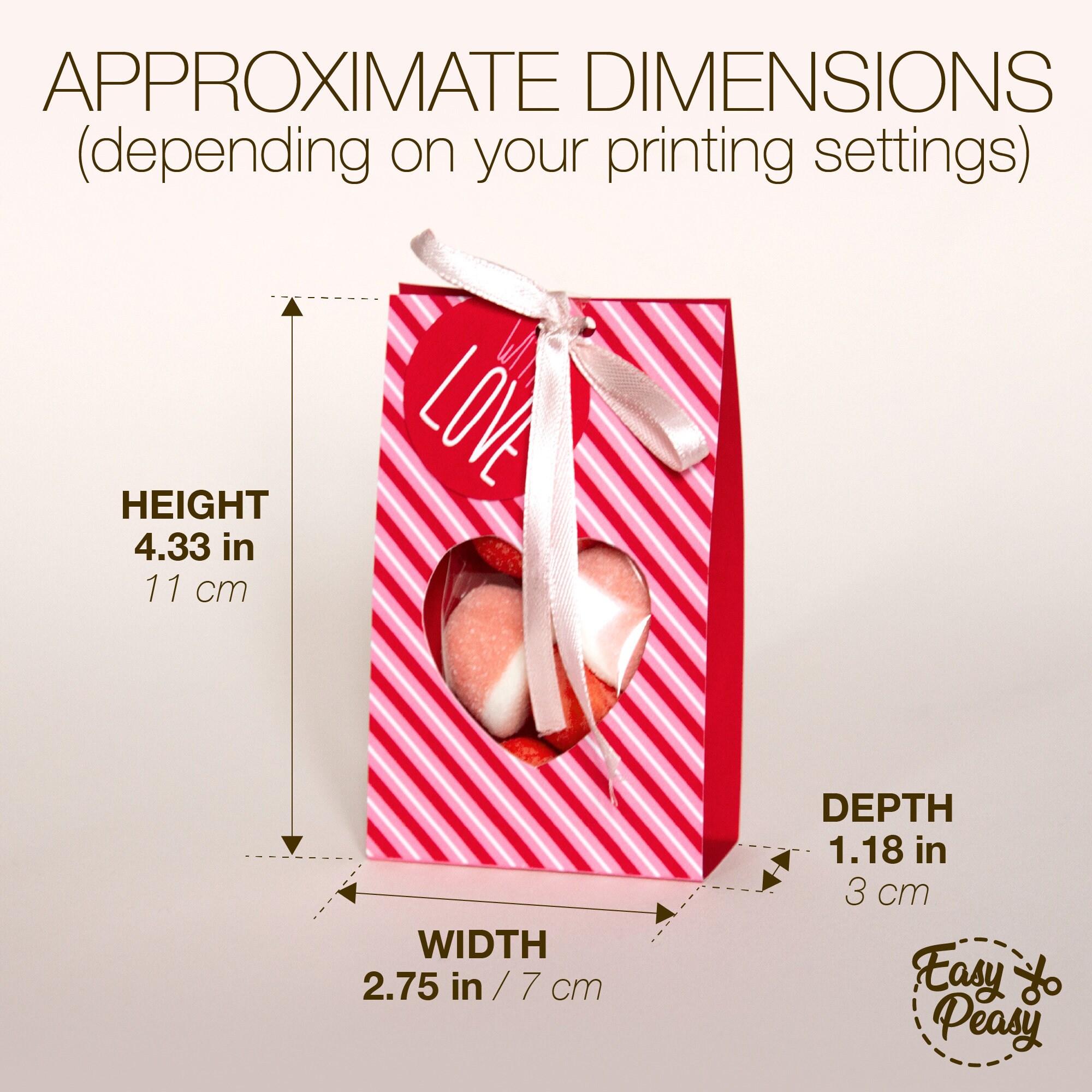 DIY Printable Valentine's Day Candy Gift Bag Chocolate Gift Box for ...