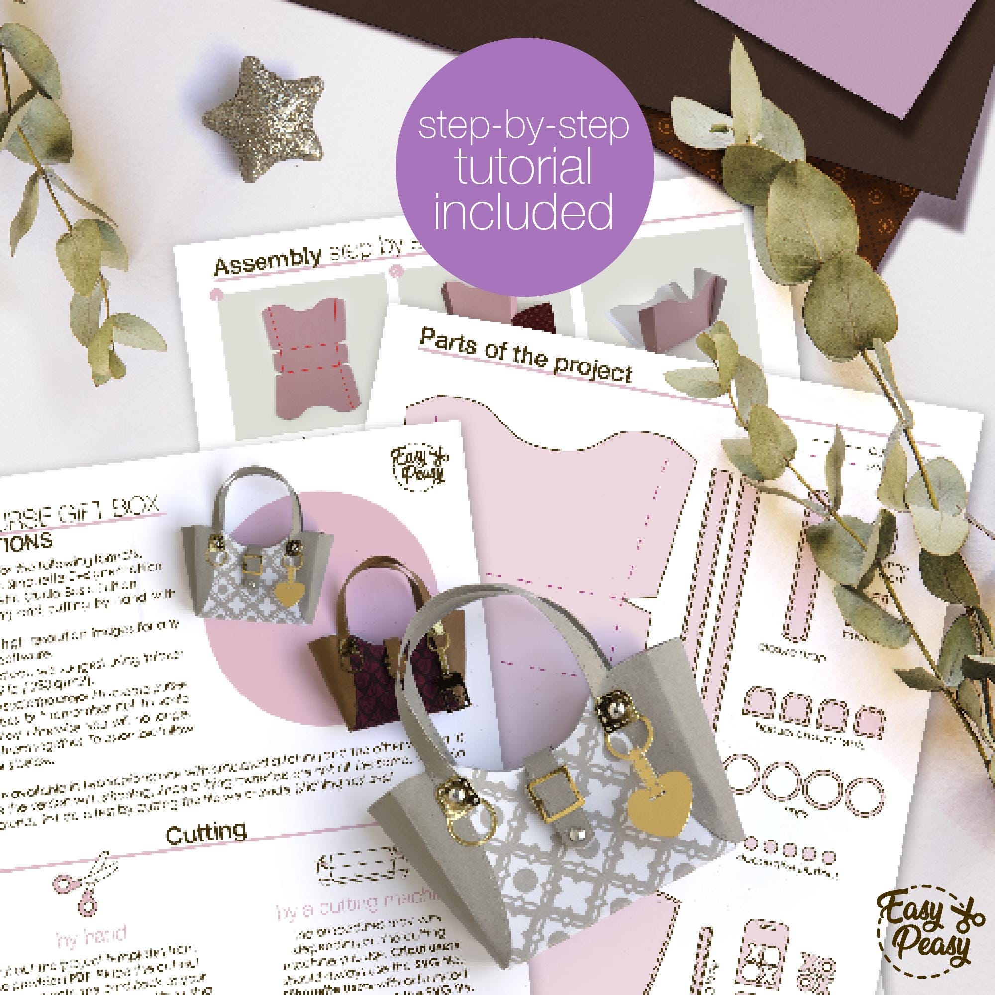 DIY Paper Purse SVG Cutting File for Cricut Valentine Gift Box for Her ...