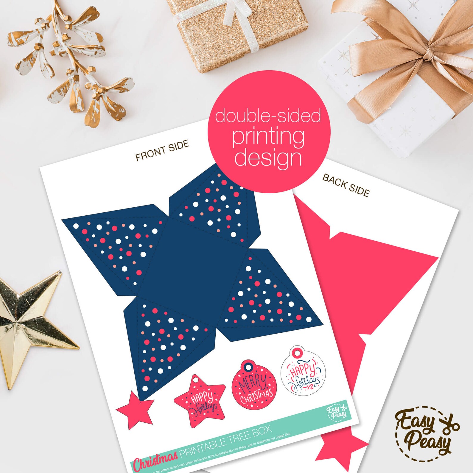 DIY Printable Christmas Tree Candy Gift Boxes - Templates for Christmas ...