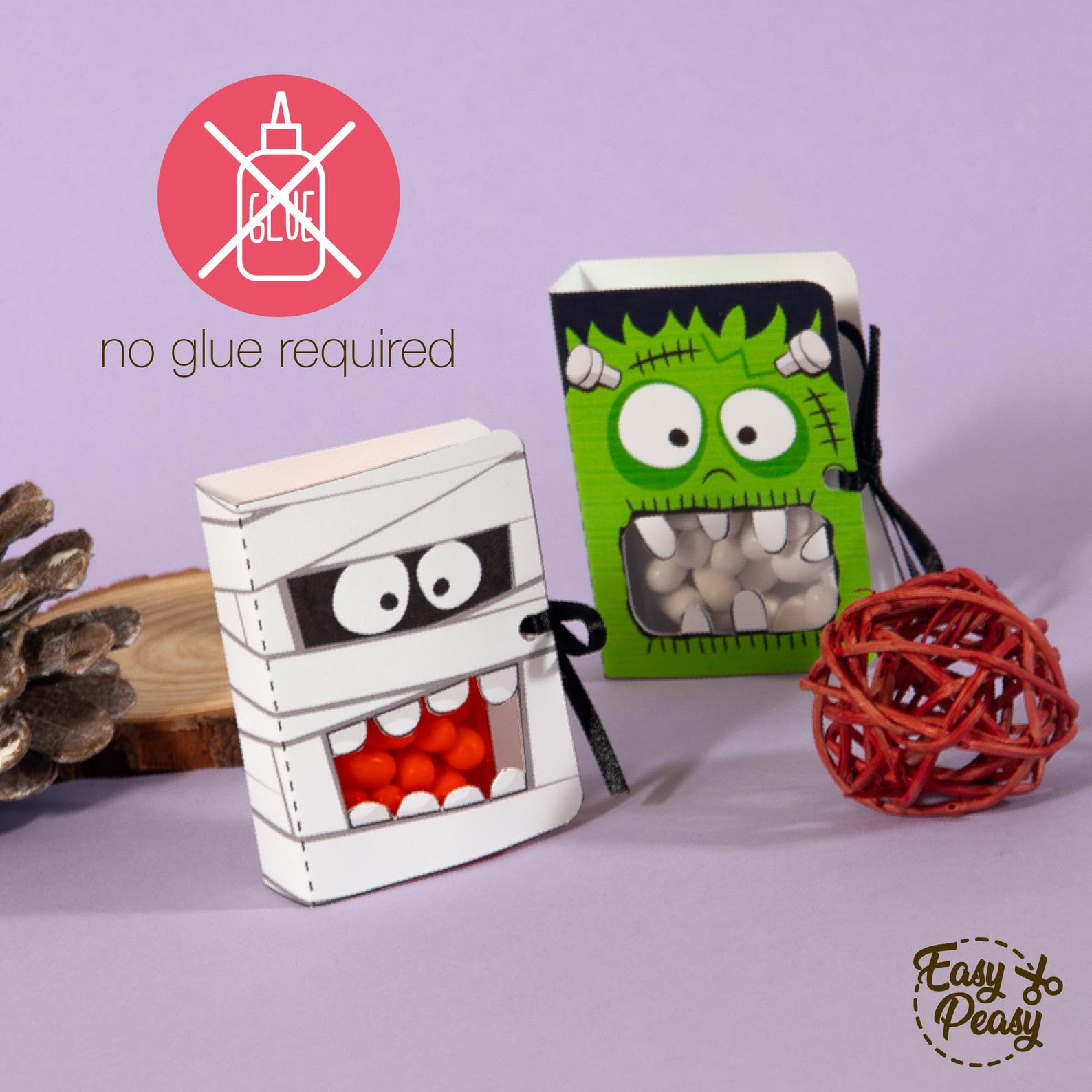 DIY Halloween Printable Scary Monster Tic Tac Holder - Snack Box Gift ...