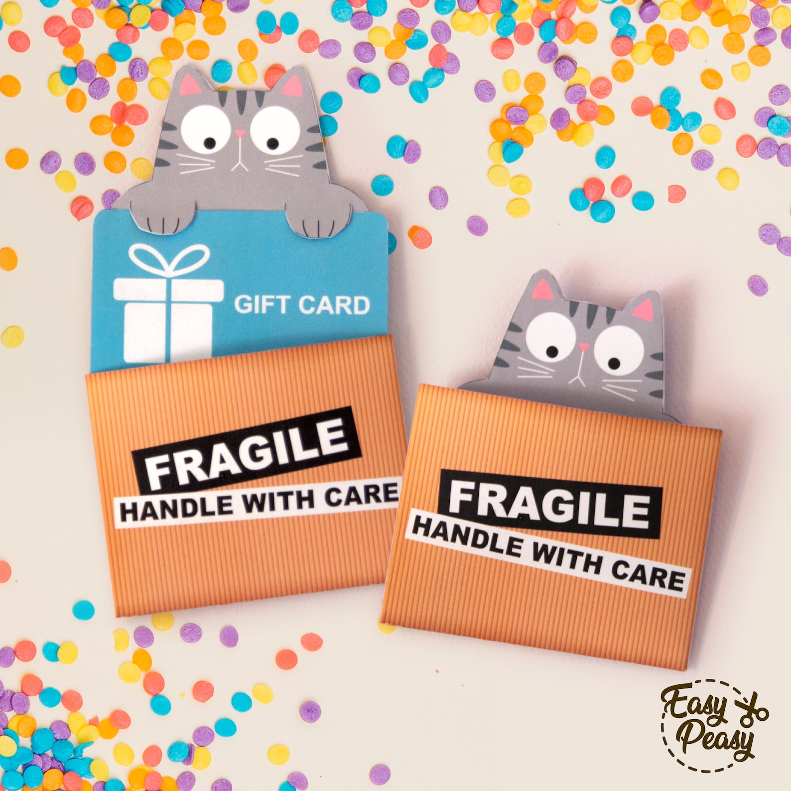 DIY Printable Cute Kitten in a Box Gift Card Holder - Cat Gift Card ...