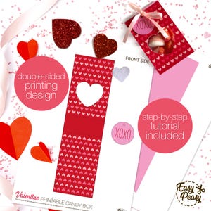 DIY Printable Valentines Day Candy Gift Bags Chocolate Gift Box for ...