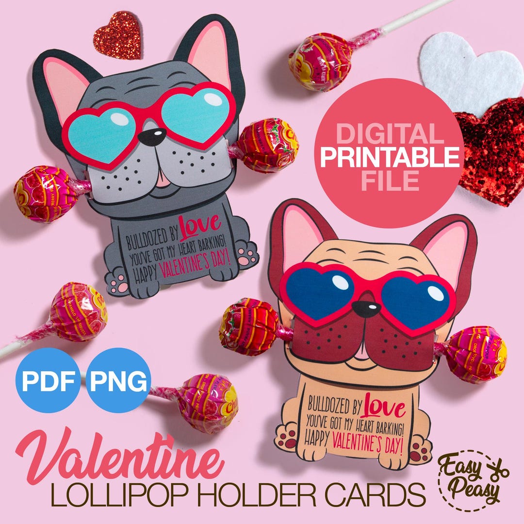 DIY Valentine Sucker Holder Printable Valentines Day Cards for Kids ...