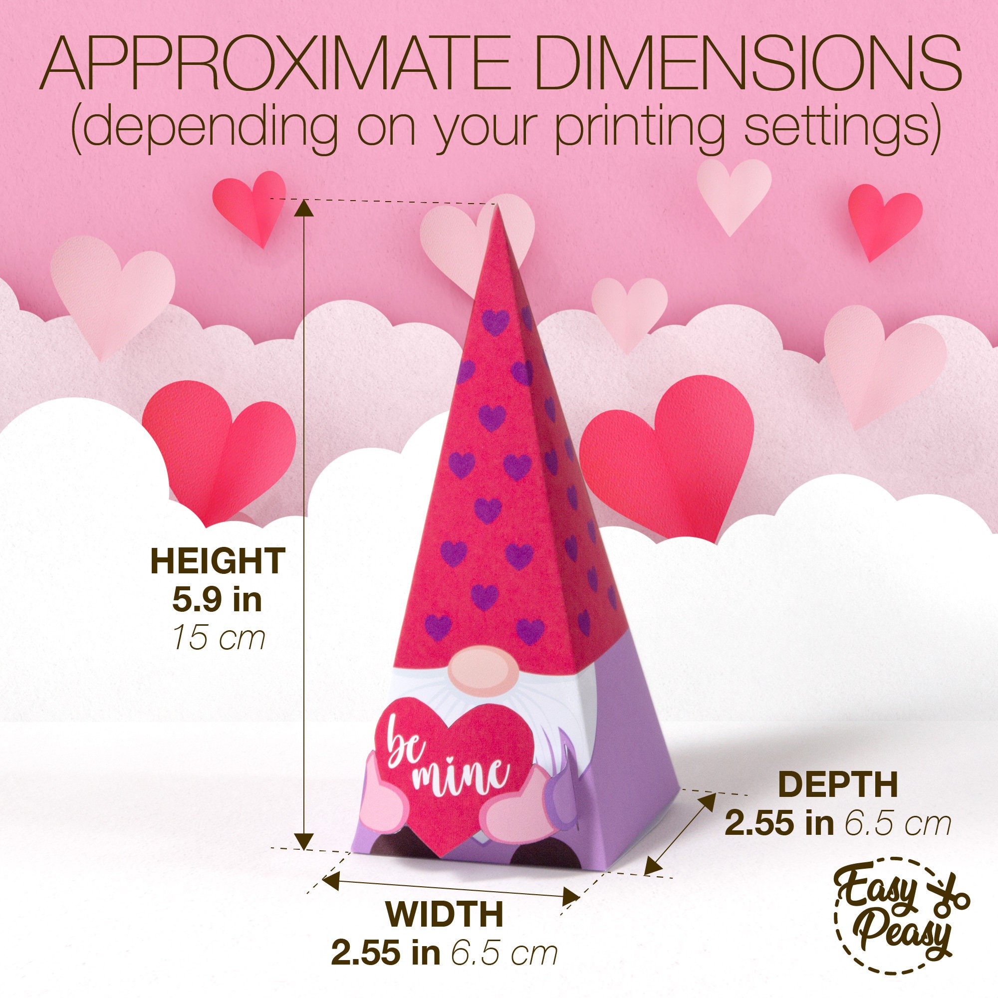 DIY Printable Valentine's Day Gnome Candy Box - Chocolate Gift Box for ...