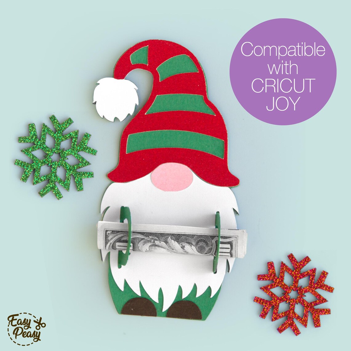 Christmas Gnome Money Holder SVG File for Cricut | Xmas Cash Holder for ...