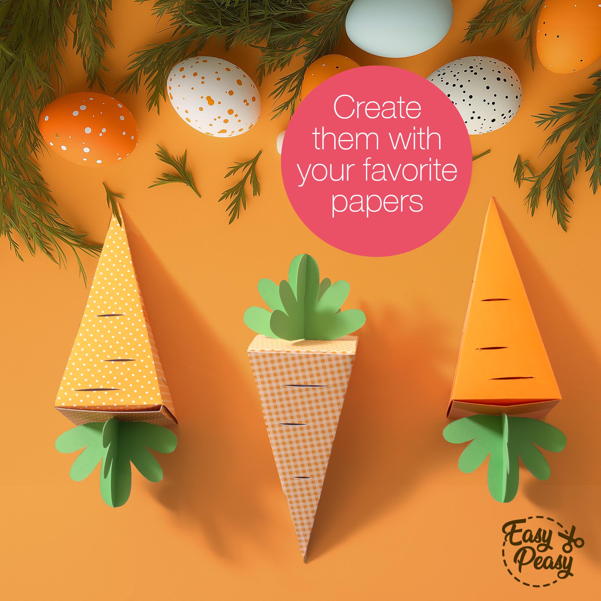 DIY Easter Carrot Gift Box SVG Paper Favor Box Template for Easter Egg ...