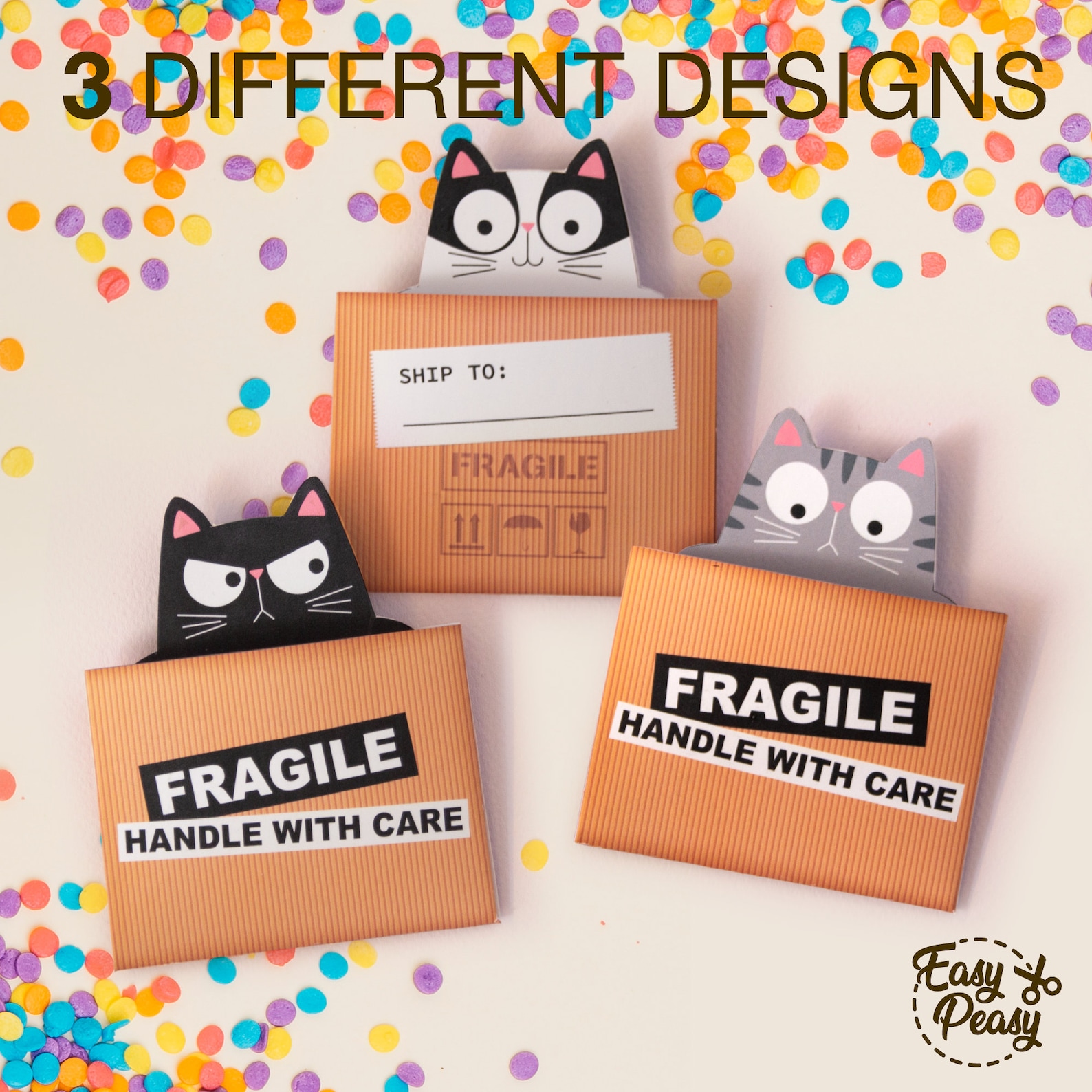 DIY Printable Cute Kitten in a Box Gift Card Holder - Cat Gift Card ...