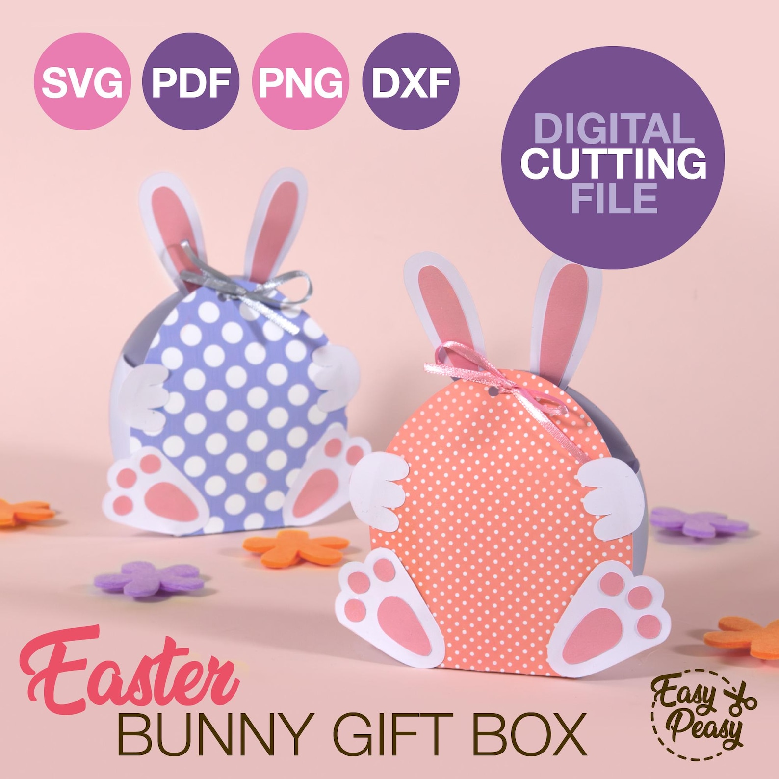 DIY Easter Bunny Paper Box SVG Cutting File for Cricut Box Pattern for Easter Gift Box Template ...
