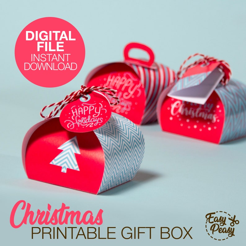 DIY Christmas Printable Candy Gift Boxes - Chocolate Gift Box ...