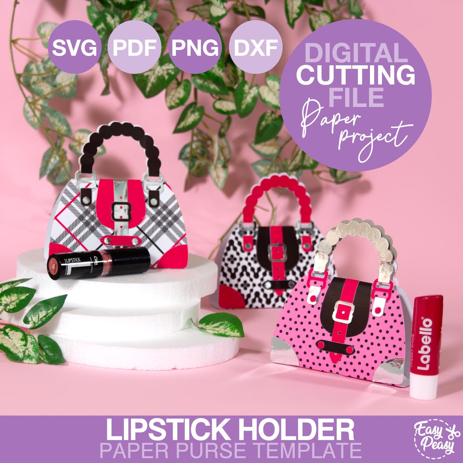 DIY Valentine Chapstick Holder Paper Purse | Mini Handbag Lip Balm ...