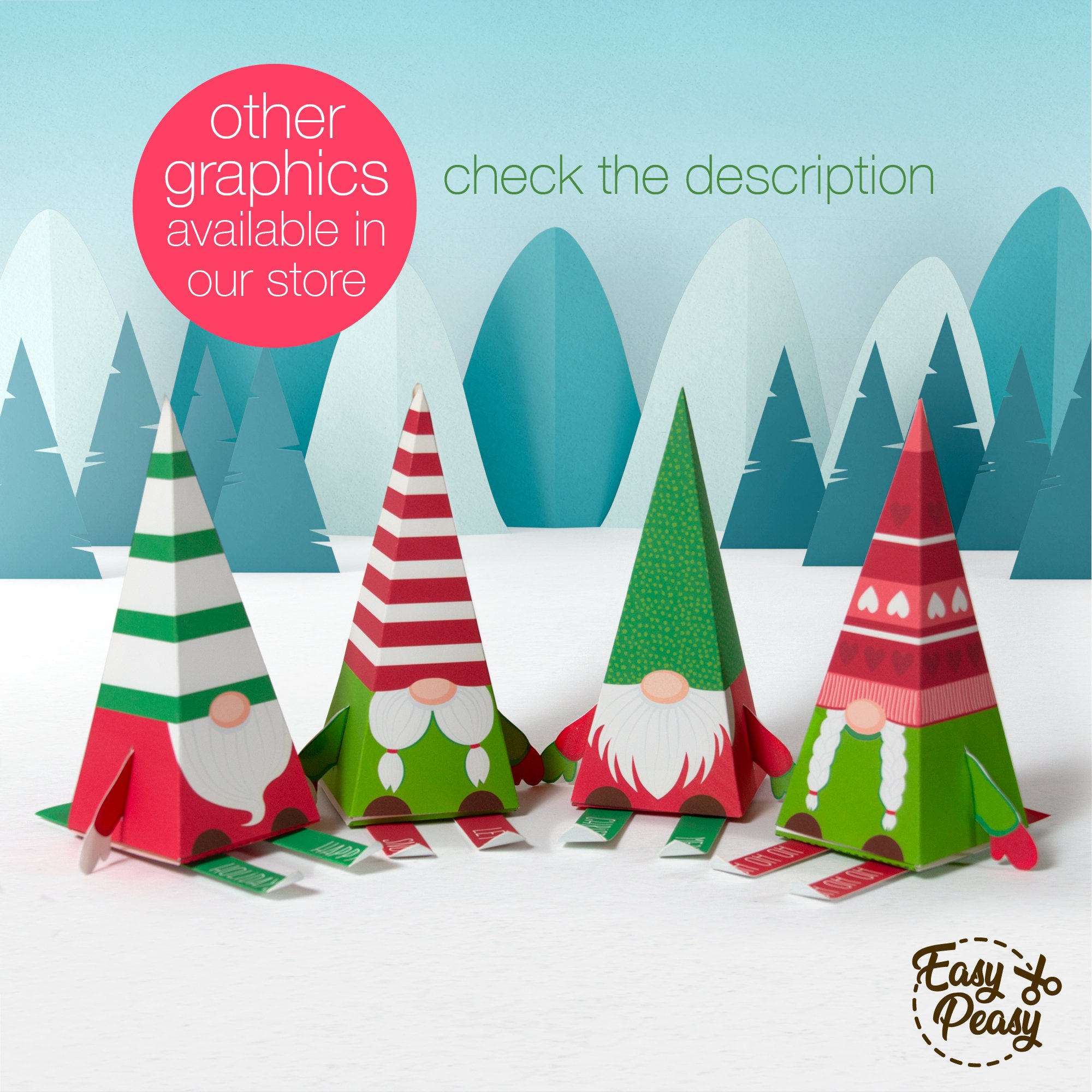 DIY Gnome Printable Christmas Box - Chocolate Gift Box - Candy Gift Box ...