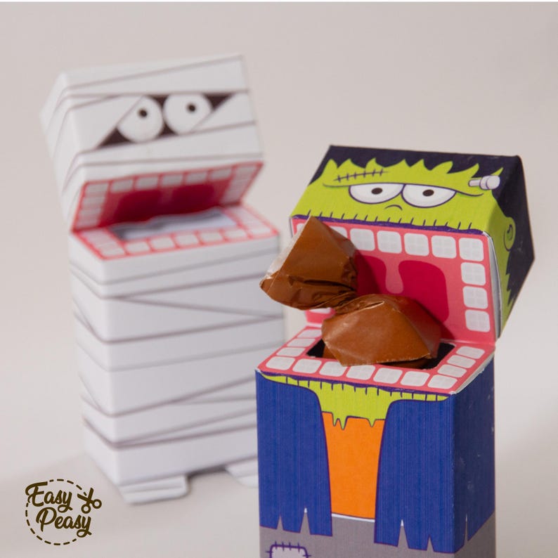 DIY Halloween Printable Scary Monster Candy Box - Halloween Snack Box ...