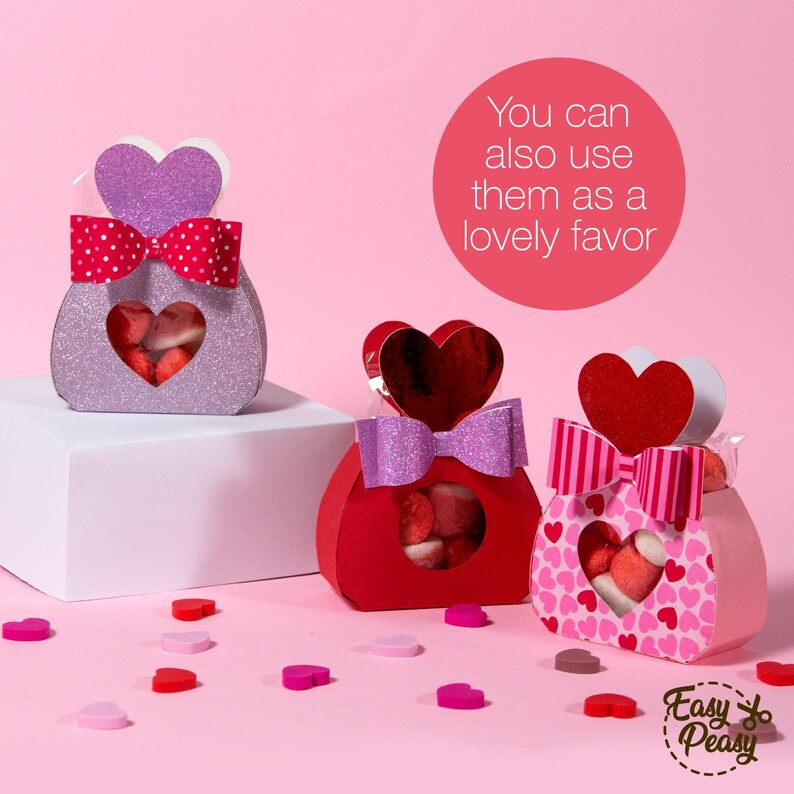 DIY Valentines Day Template for Girl Purse Gift Box for Her Paper Box ...
