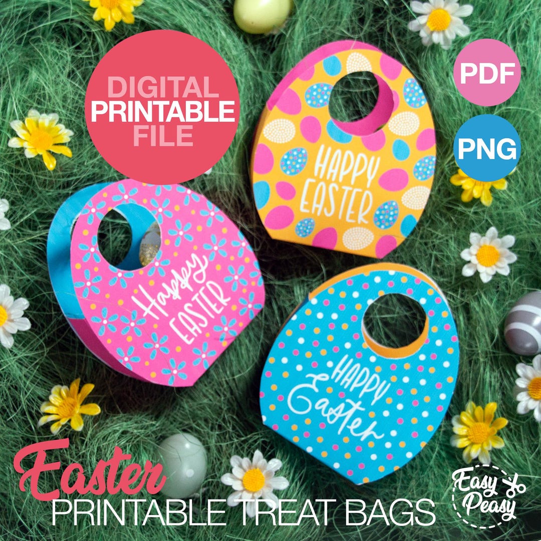 DIY Printable Easter Candy Bags - Easter Egg Chocolate Gift Box ...