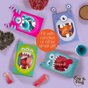 DIY Halloween Printable Scary Monster Candy Bag – Halloween Snack Box ...