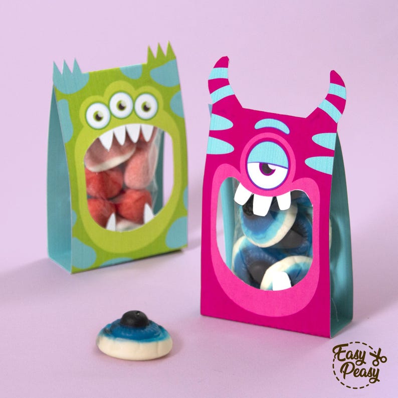DIY Halloween Printable Scary Monster Candy Bag – Halloween Snack Box ...