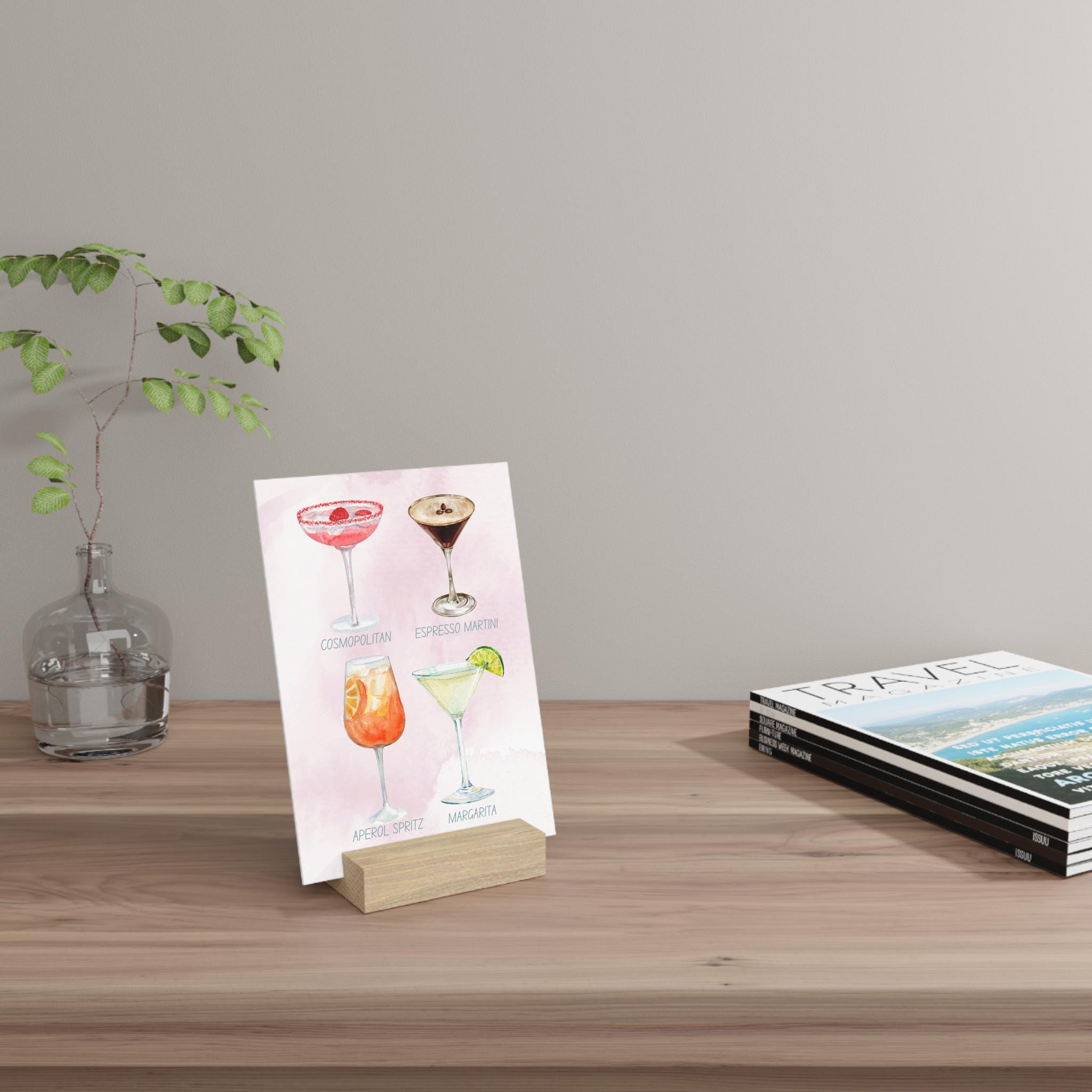 Gallery Board, Trendy Photo of Different Cocktails, PINK Background ...