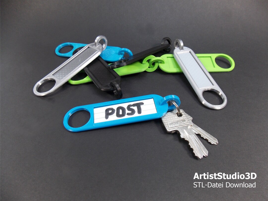3D Keychain Key Fobs for 3D Printing Labeling of Keys STL File for 3D ...