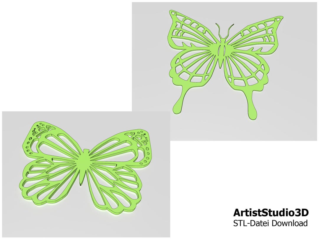 3D Butterflies Butterflies for 3D Printing Butterfly as Decoration STL ...