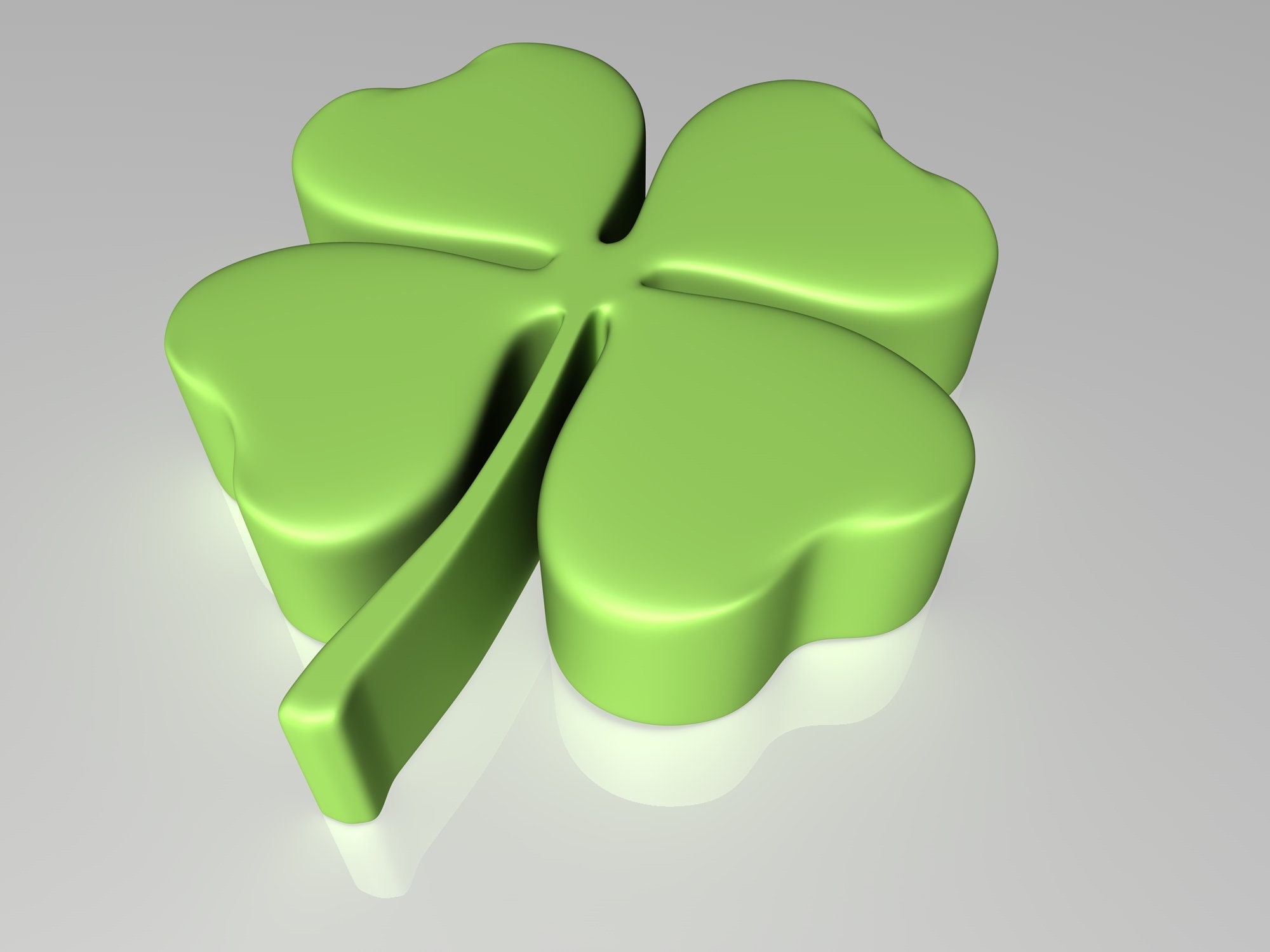 3D Cloverleaf With Negative Shells Shamrock Clover Cloverleaf for 3D Printing Happiness Symbol ...