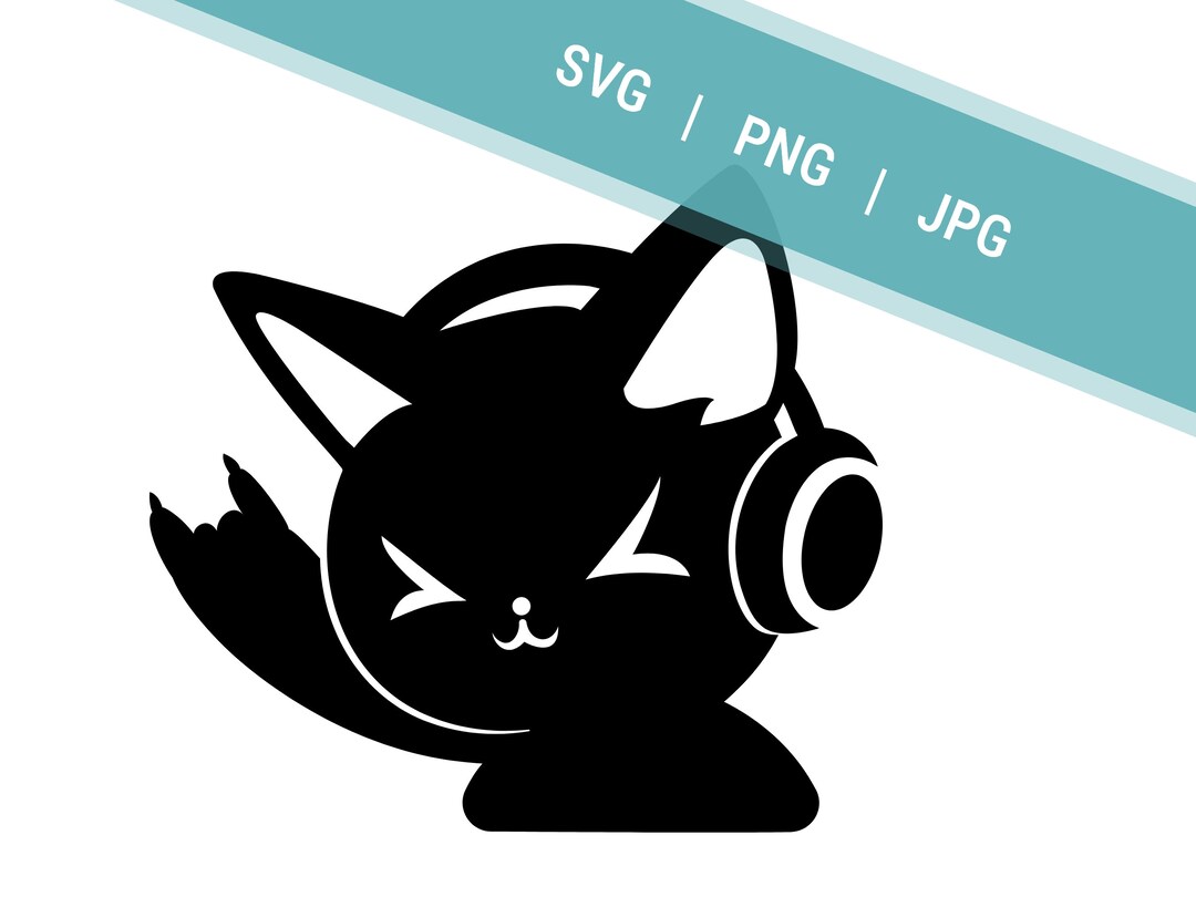 Rock 'n Roll Cat SVG Cut File for Cricut Rock on Hand SVG Black Cat ...