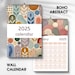 2025 Boho Abstract Wall Calendar, Yearly Calendar, Editable Canva ...
