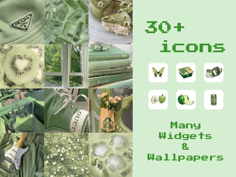 Green Icons Pack for iPhone 30 Icons, Widgets & Wallpapers Updatable ...