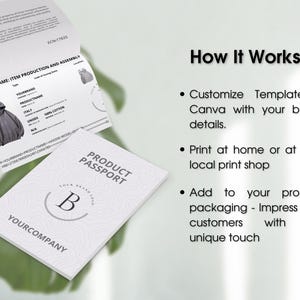 Editable Product Passport Template: Customizable Clothing Tag (PDF) - Etsy