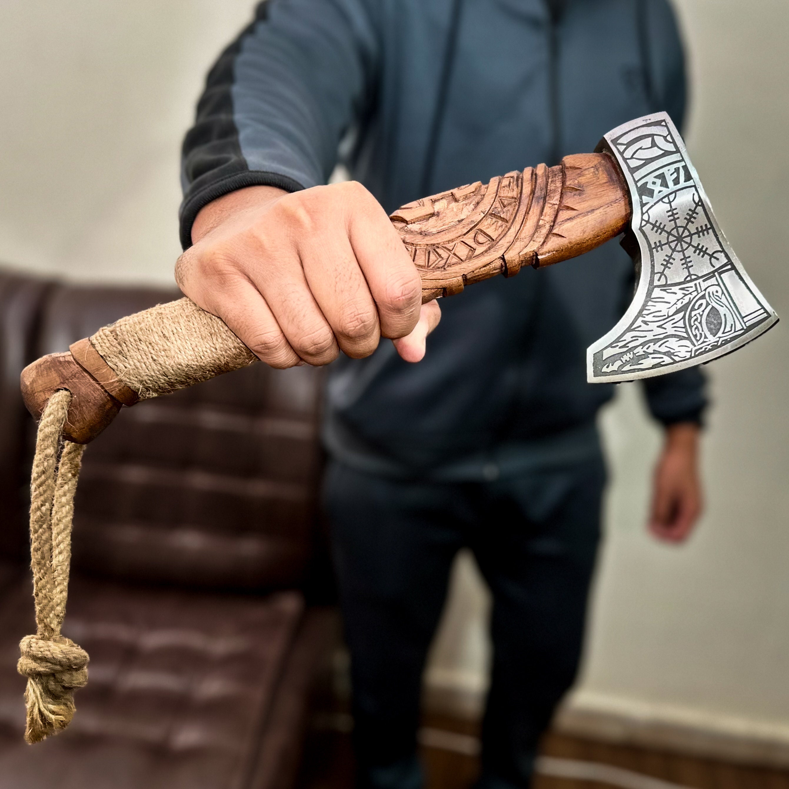 Handmade Viking Axe With Leather Sheath Battle-ready Bearded - Etsy