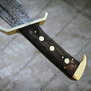 17-inch Bowie Knife With Sheath Custom Handmade Damascus Steel Knife ...