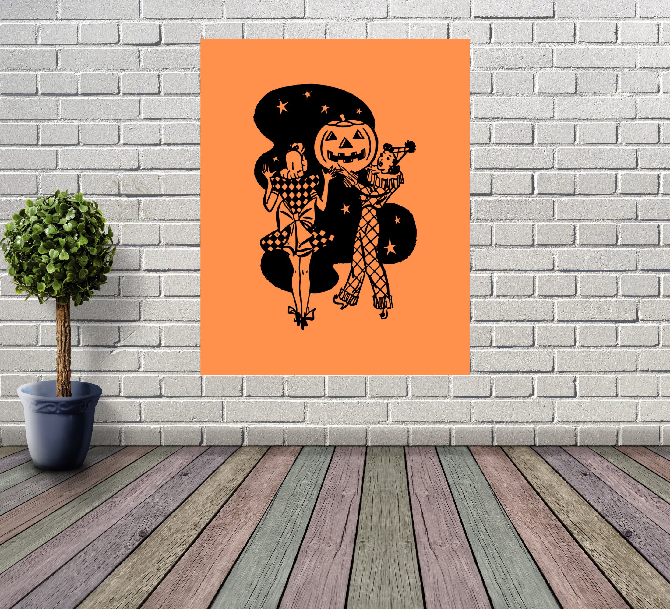 Vintage Halloween Printable Wall Art, Printable Poster Wall Home Decor ...