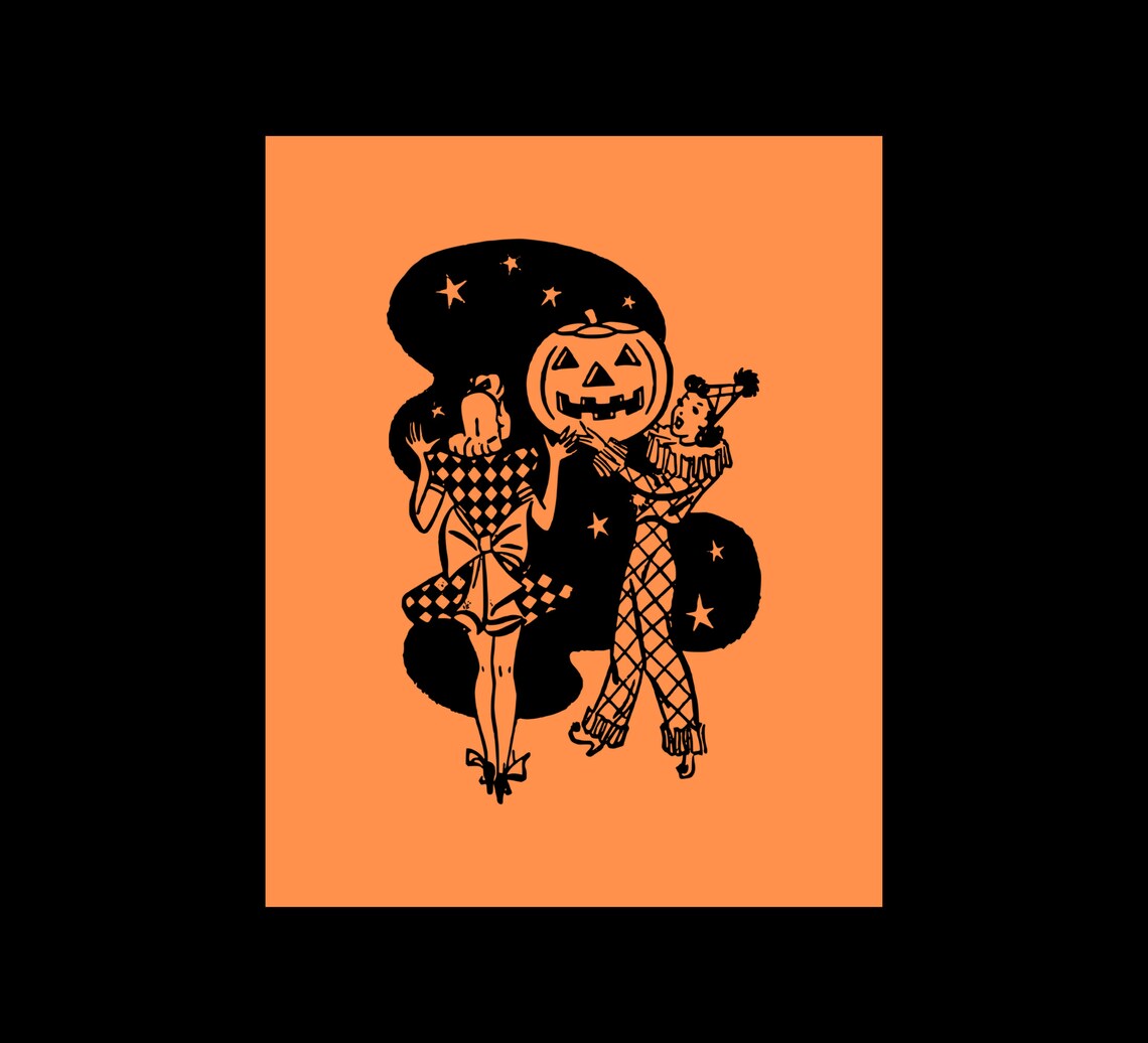Vintage Halloween Printable Wall Art, Printable Poster Wall Home Decor ...