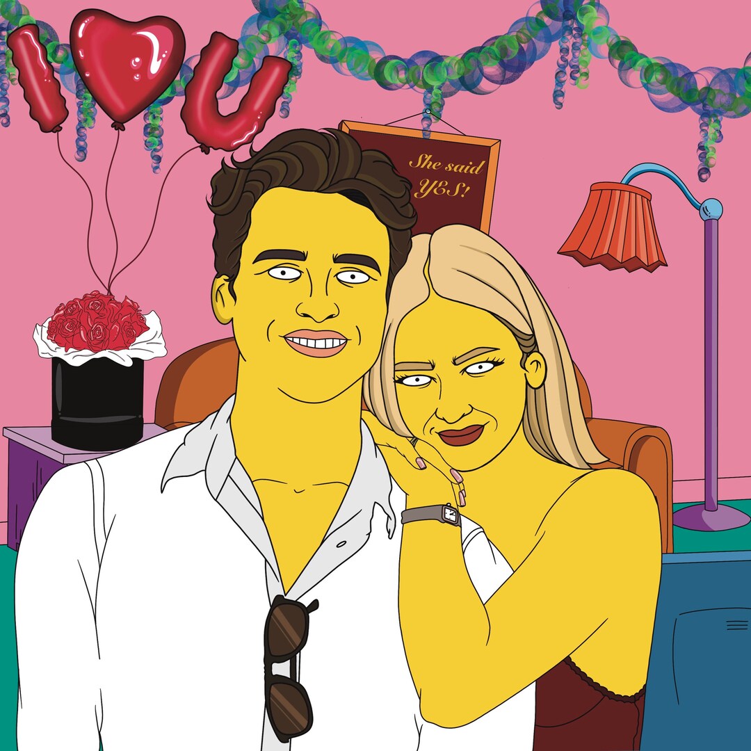 Simpsons Portrait Simpsons Family Portrait Simpsonize Me - Etsy