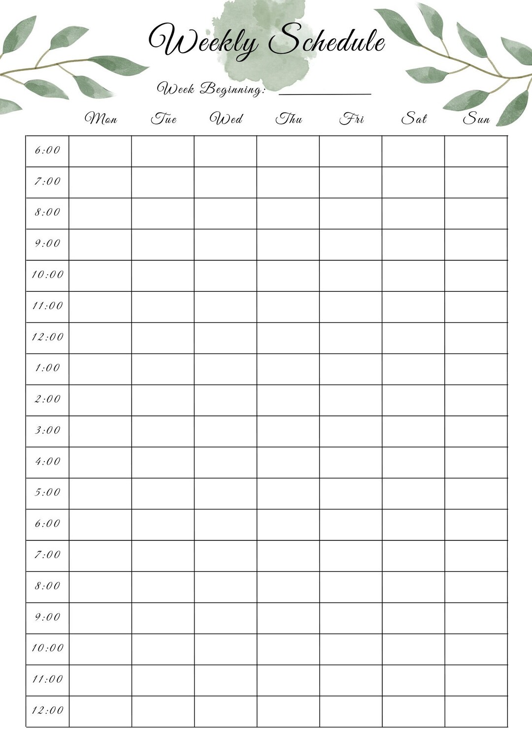 Weekly Schedule Printable | Daily Schedule | to Do List | Weekly ...