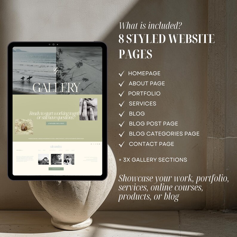 Coastal, Modern Showit Website Template: Clean, Minimal Website Design ...