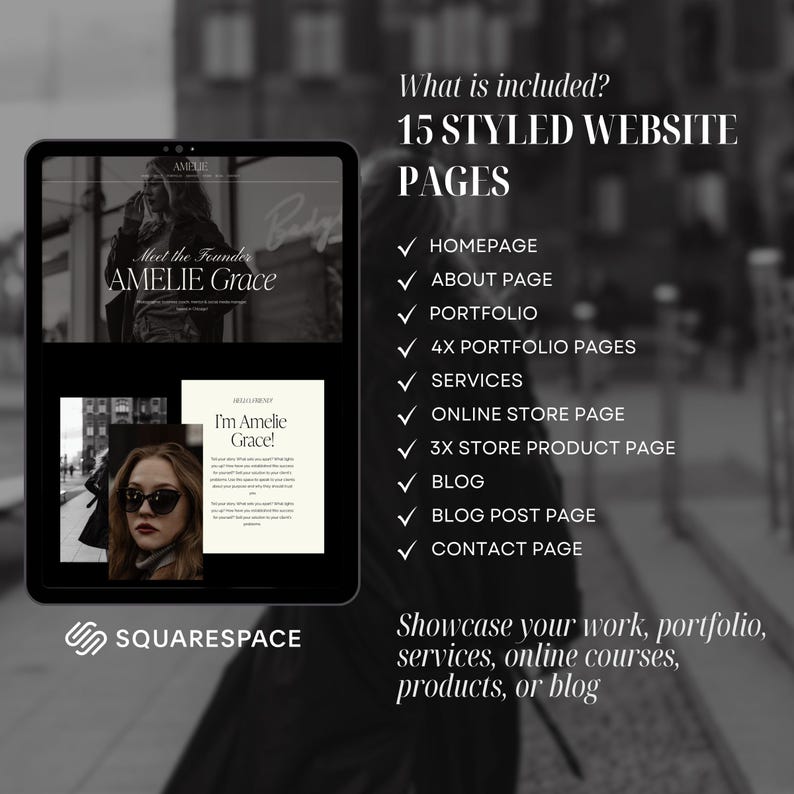 Squarespace Photography Portfolio Designer Business Coach Website Template, Squarespace 7.1 ...